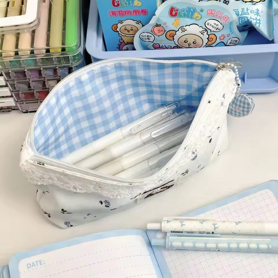 floral blue hello kitty pouch | pencil case – pinterest cult